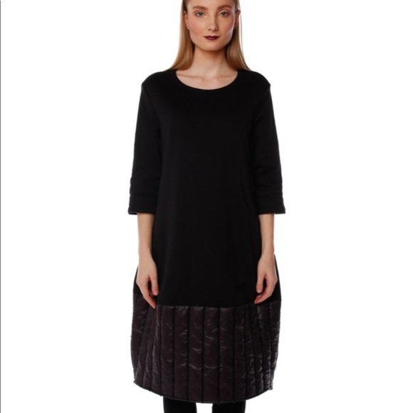 Amici | Dresses | Nwt Black Puffer Hem Dress Goth Lagenlook Amici By ...